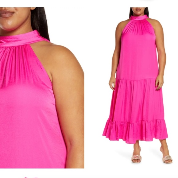 Vince Camuto | Dresses | Vince Camuto Tiered Rumple Satin Maxi Dress X ...